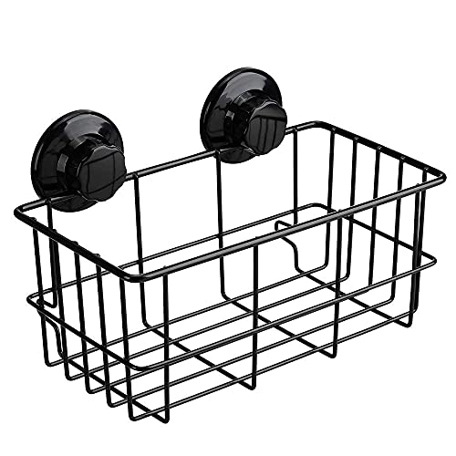 SANNO Suction Cup Soap Dish Holder Suction Shower Caddy Deep Bathroom Basket