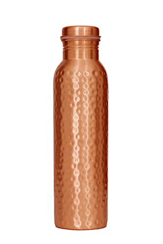 Kitchnver 100percentage Handcrafted Floral Engrave Pure Copper Water Bottle 34 Oz 1 Liter Extra Large Leak Proof Vessel Pot Etched