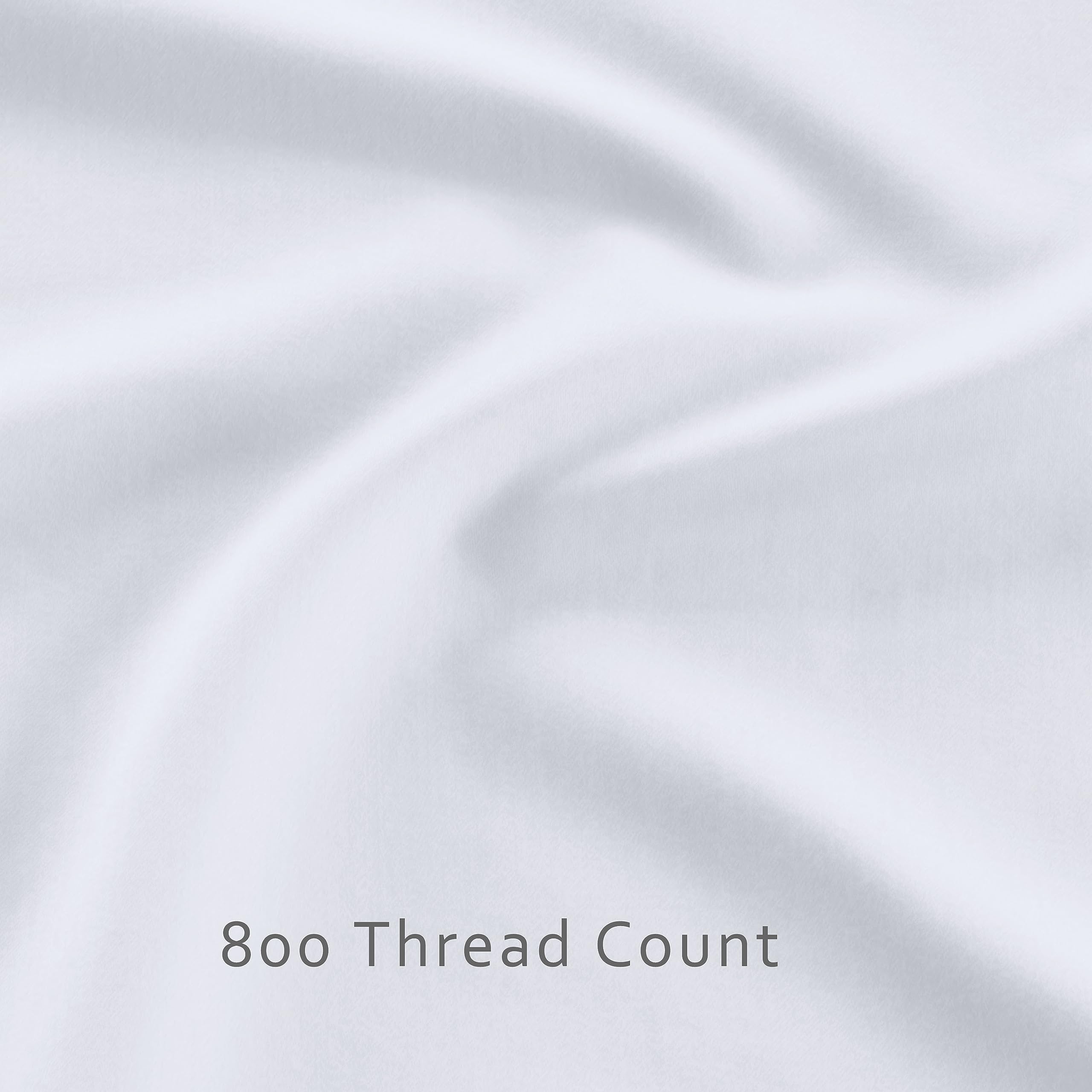 Cotton Pillow Cases Standard Size Set of 2, 800 Thread Count 100% Egyptian Cotton Sateen Weave Pillowcases, Natural Soft & Breathable Pillow Covers with Envelope Closure (White 2Pcs)