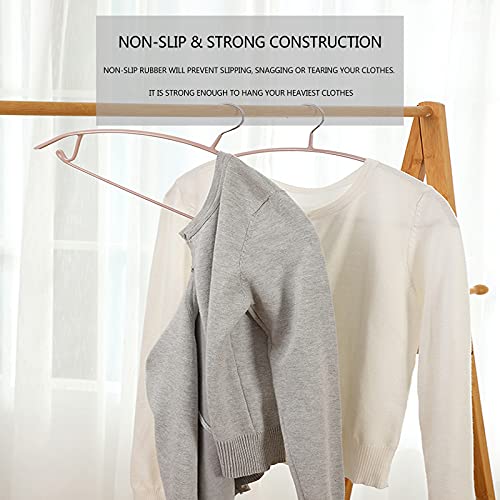 PJJXMY Clothes Hanger Rubber Coated Contour Metal No Bumps Hanger, Suit Hanger,Coat Jacket Hangers,Sweater Hanger, Ultra Thin Space Saving Heavy Duty Hook Durable T-Shirt Hanger (White, 10)