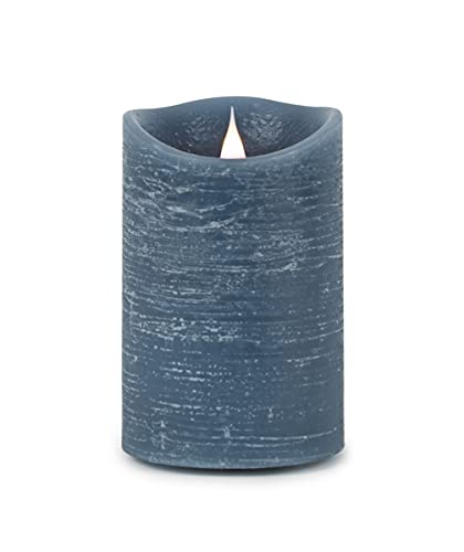 Melrose International 82668DS 3.5 x 5.5 in. Wax & Plastic Simplux LED Designer Candle with Remote, 4 & 8 Hour Timer - Blue, Set of 2