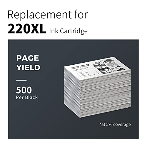 LEMERO UTRUST Remanufactured Ink Cartridge Replacement for Epson 220 220XL T220XL use with Epson Workforce WF-2750 WF-2760 WF-2630 WF-2650 WF-2660 Expression Home XP-420 XP-320 XP-424 (Black, 4-Pack)