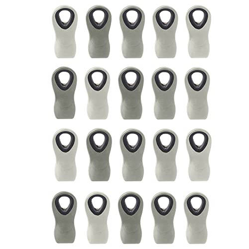 edge Chip Clips for Food Snack Bags and Storage Non-Slip with Magnetic Back and Loop Holes (20 Piece Medium, Charcoal)