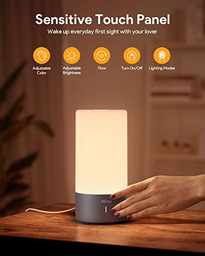 LED Table Lamp, 3-Levels Dimmable Touch Lamp, 16 Millions RGB Color Changing Desk Lamp for Home / Office(Grey)
