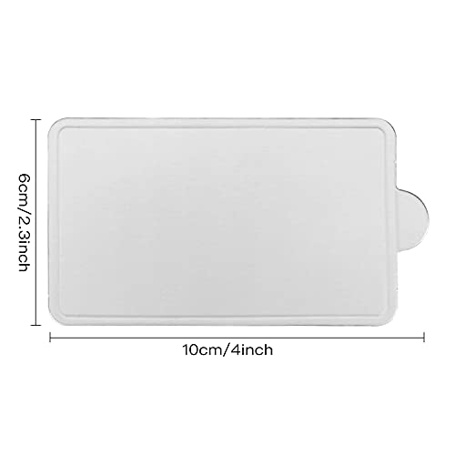 200 Pcs Mini Cake Boards, Silver Mousse Cake Boards Mini Cake Bases Cake Paper Board Plates Cupcake Dessert Displays Tray Cardboard Dessert Board Pastry Base - Grease Proof (Rectangular Cake Boards)