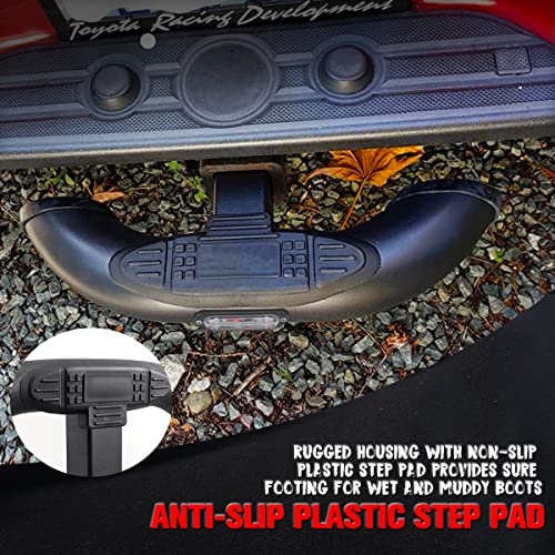 Chelhead Hitch Mount Bumper Step with 6W Red Braking Light Heavy-Duty Towing Hitch Mount for 2'' Standard Receiver Compatible with Trucks Chevy (Chevrolet) Ford Toyota GMC Dodge RAM Jeep