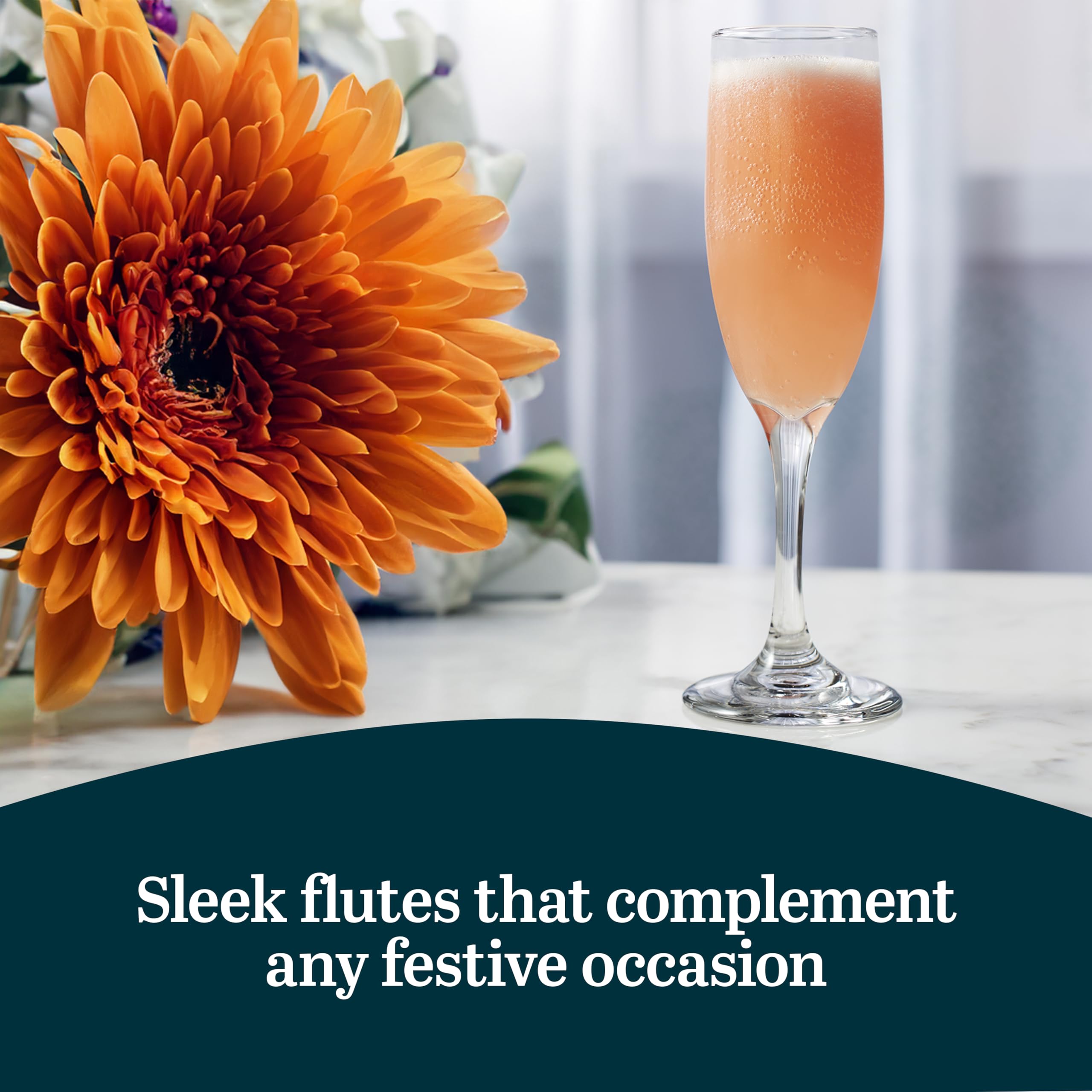 Libbey Catawba Flute Glasses, 6-ounce, Set of 12