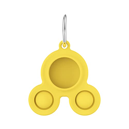 Eusty Air Tag Keychain for Apple Airtags Holder , 1 Pack Protective Leather Airtags Case Tracker Cover with Air Tag Holder, Airtag Key Ring Compatible with Apple New AirTag Dog Collar, Yellow
