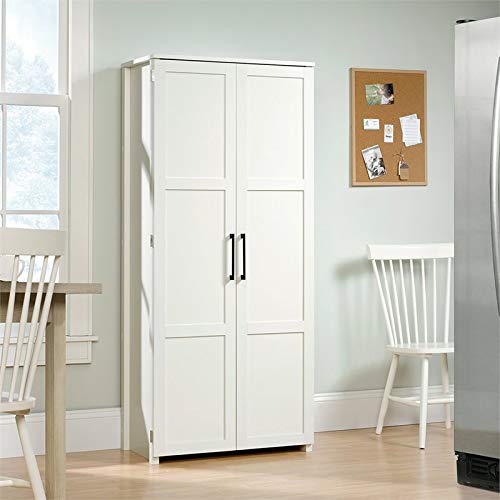 Pemberly Row 30" W Pantry Storage Cabinet with Doors and Shelves in White
