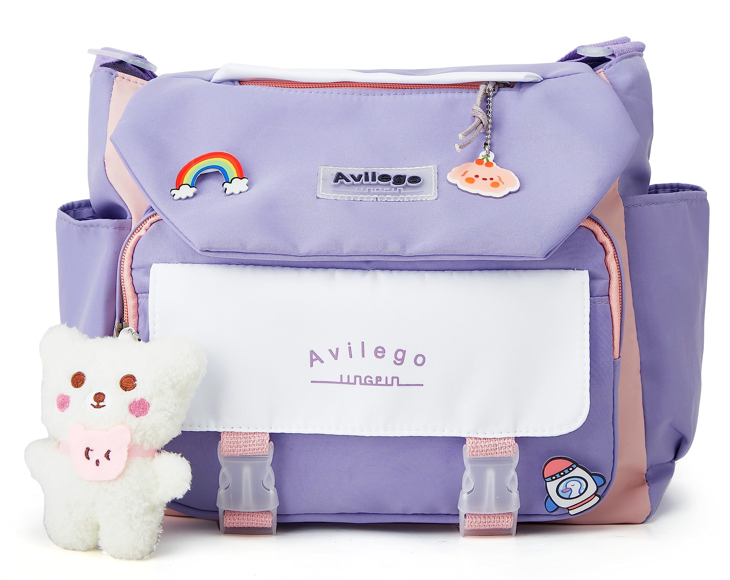 Crossbody Bags for Women Kawaii Bag with Pins Pendant Shoulder Bag Messenger Bag Cute Tote Stylish Hobo Purses Satchel 2023