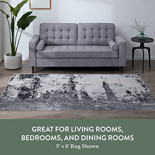 Edenbrook Area Rugs for Living Room - Black and Cream Rug-Low Pile Perfect for High Traffic Areas, 8x10 Rug