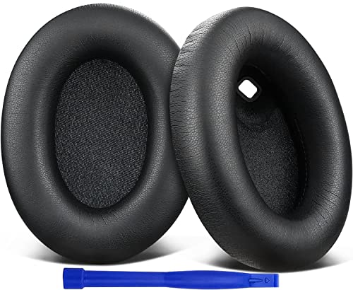 SOULWIT Replacement Earpads for Sony WH-1000XM4 (WH1000XM4) Headphones, Ear Pads Cushions with Noise Isolation Memory Foam, Added Thickness, Without Affecting Sensor-Black