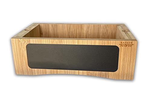 RaekerNow Organic Bamboo Double Solo Cup Holder with Marker Slot, Chalkboard and chalks for Disposable Cups, Party Organizer (Marker and Cups not Included)