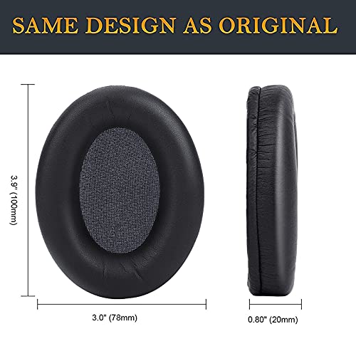 SOULWIT Replacement Earpads for Sony WH-1000XM4 (WH1000XM4) Headphones, Ear Pads Cushions with Noise Isolation Memory Foam, Added Thickness, Without Affecting Sensor-Black
