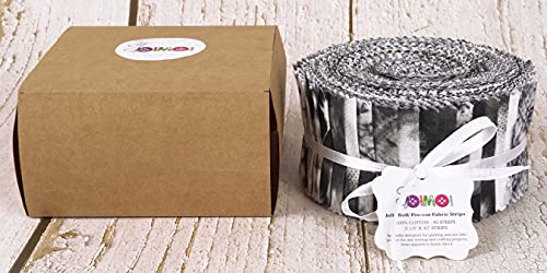 Soimoi 40Pcs Tie Dye Print Cotton Precut Fabrics for Quilting Craft Strips 2.5x42inches Jelly Roll - Black