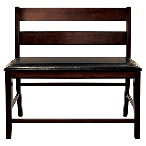 Lexicon Mantello Wood Counter Height Dining Bench with Back in Cherry