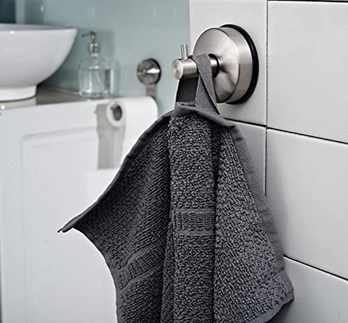 Shower Suction Cup Hooks SUS304 Stainless Steel Shower Hooks for loofah Heavy Duty Shower Wall Hook Suction Cup Hooks for Shower Towel Hooks for Towel Bathrobe Loofah Glass Door Wall 2 Pack