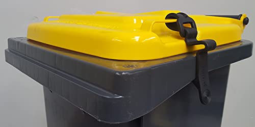 SafeWaste Multi-fit Lid Latch Auto-Release Rubber Trash Can Lid Latch, Stops Wind Blowing lid Open, Stops Animals accessing Contents, Automatically Releases When Collected