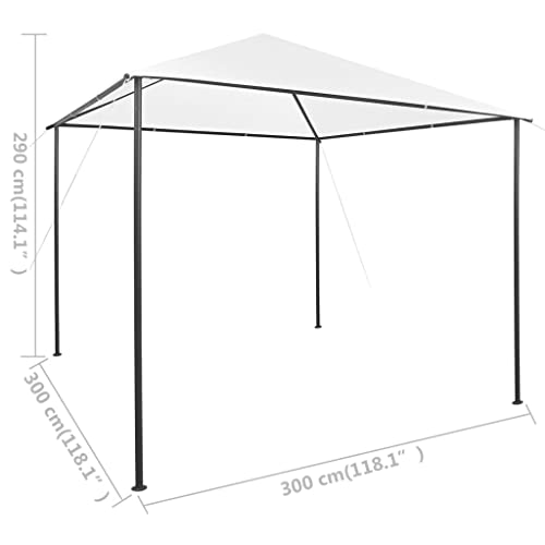 Outdoor Gazebo Barbecue Hard-top Pavilion Gazebo 9.8'x9.8' Anthracite Fabric and Steel 0.6 oz/ft² for Backyard Patio Lawn Garden
