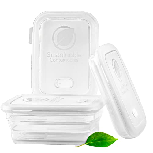 Premium Silicone Collapsible Food Storage Containers with Silicone Leakproof Lids, Clear Platinum Food-Grade, BPA Free, LFGB Certified, Compact, Reusable Lunch Box, Microwave Safe Meal Prep, 4.9 Cups 3 Pk