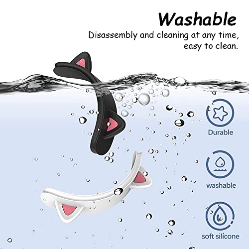 Yingbei Compatible with Airpods Max Case Cute Creative Funny Personality Cat Ear Shape Anti-Scratch Protective Cover (White)