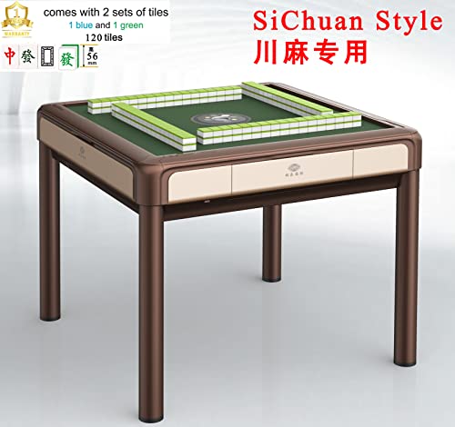 SICHUAN Style 川麻 Automatic Mahjong Table Dining Table with 4 Legs - 自动麻将桌 电动麻雀台 配两副 超大尺寸手感牌 56号超大牌 四川麻将108张专用 “血战到底 血流成河” 玩法 不适用其他玩法