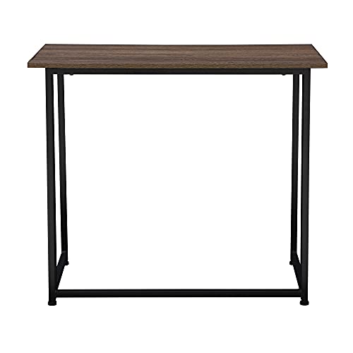 ReadyNow 35.5" Foldable Computer, Space-Saving Compact Writing Desk, Mobile Workstation with Adjustable Levels Pads, Brown