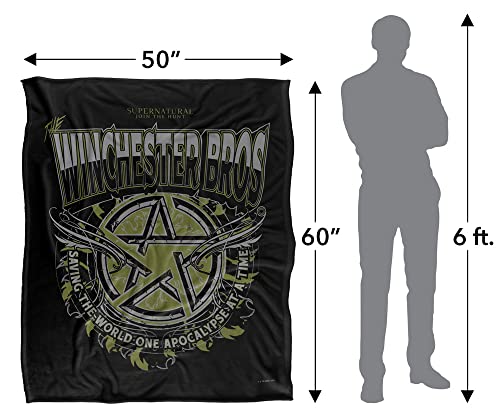 Supernatural Winchester Bros Officially Licensed Silky Touch Super Soft Throw Blanket 50" x 60"