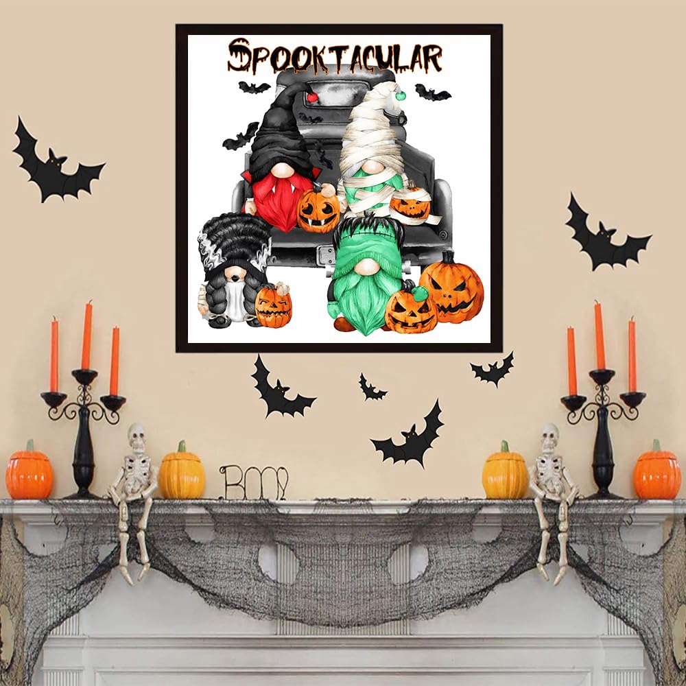 VIGEGU Halloween Truck Gnome Diamond Painting Kits for Adults - Diamond Art Kits 5D Paintings with Diamond Dots Full Drill Round Gem Art,for Spook tacular DIY Gift and Home Decor12 x 12inch rectangle