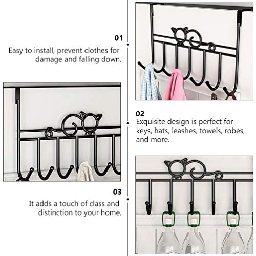 Yardwe Over The Door Hook Hanger Cat 7 Hook Rack Shirt Belt Hat Coat Towel Organizer Iron Hook
