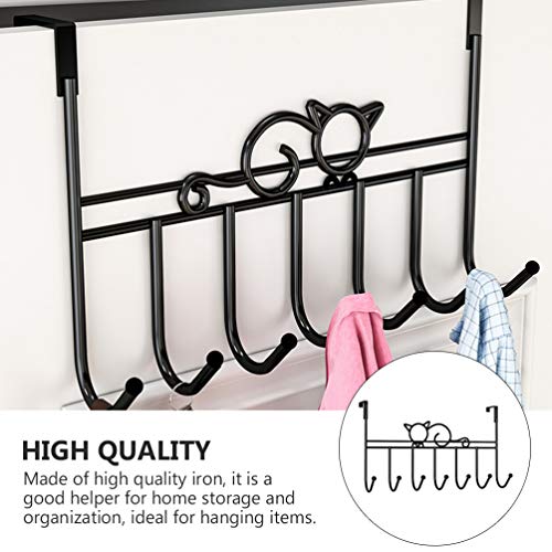 Yardwe Over The Door Hook Hanger Cat 7 Hook Rack Shirt Belt Hat Coat Towel Organizer Iron Hook
