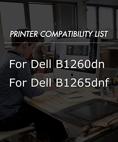 4-Pack 4xBlack Green Toner Supply Compatible for Dell 1260 Toner Cartridge B1260x4 Work with B1260 B1260dn B1265dn B1265dnf B1265dfw Mono Printer