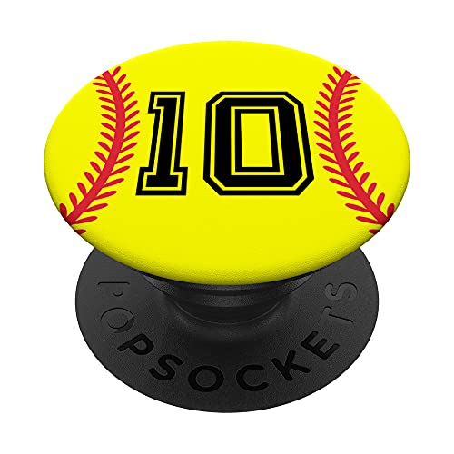 Softball Jersey Number #10 PopSockets Swappable PopGrip