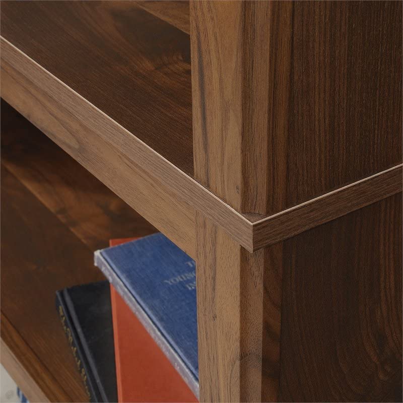 Pemberly Row Contemporary 5-Shelf Tall Wood Bookcase in Grand Walnut