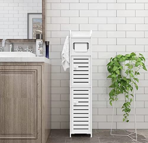 DECOMIL - Small Bathroom Storage Cabinet, Bathroom Storage Organizer |Storage Shelf, Slim, Toilet Paper Organizer, Towel Storage,ONE Door Model