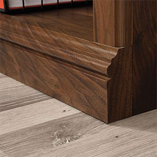 Pemberly Row Contemporary 5-Shelf Tall Wood Bookcase in Grand Walnut
