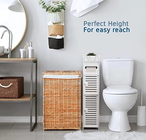 DECOMIL - Small Bathroom Storage Cabinet, Bathroom Storage Organizer |Storage Shelf, Slim, Toilet Paper Organizer, Towel Storage,ONE Door Model
