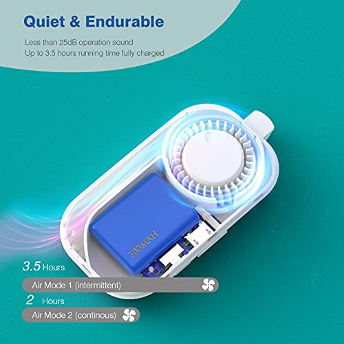 renemos Face Mask Fan Clip on - Electric Cooling Fan for Mask Wearable, Updated Larger Air Velocity with Soft Silicone Coating, Portable and Rechargeable
