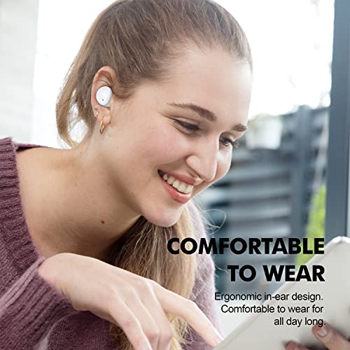 XTREMTEC True Wireless Earbuds Bluetooth Earbuds Noise Cancelling Bluetooth Headphones for iPhone/Android Small Earbuds with Mic Waterproof Cordless in-Ear Earphones Deep Bass Sound Headsets (White)