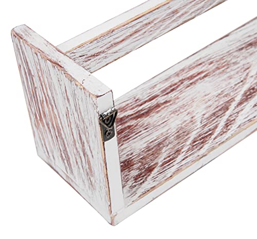 Mind Reader Floating Spice Shelves, Rustic Farmhouse Pantry Organizer, Easy Install, Storage Display for Condiments, Snacks, Appetizers, Set of 2, Torched Wood, Brown