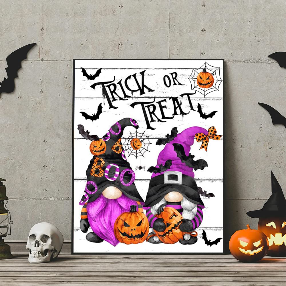 VIGEGU Halloween Gnome Diamond Painting Kits for Adults - Trick or Treat Art Adults,5D Paintings with Dots Full Drill Round Gem Art,for DIY Gift and Home Decor12 x 16inch rectangle