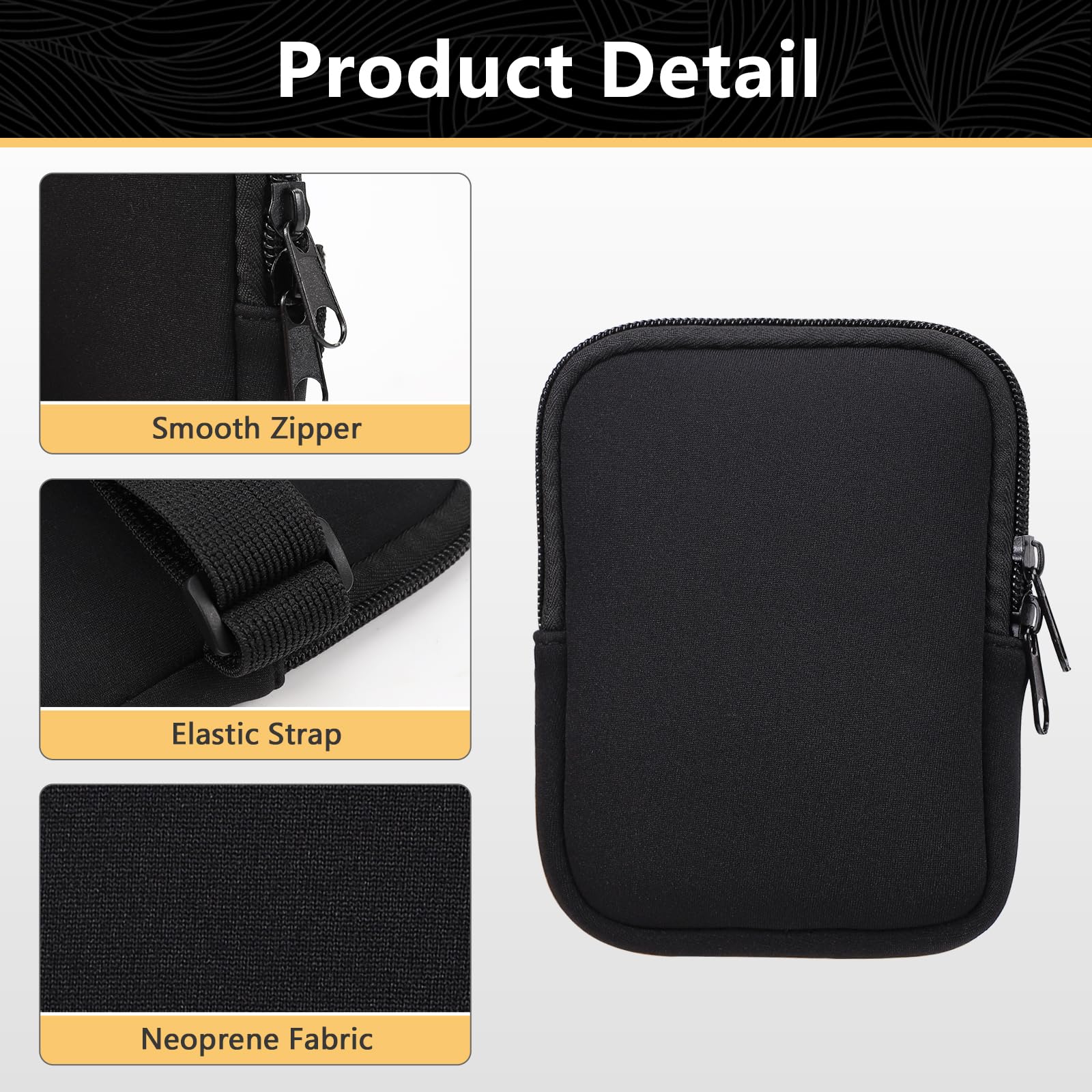 YR Water Bottle Pouch for Stanley Quencher Adventure 40oz & 30oz Tumbler, Gym Water Bottle Pouch for Stanley Cup 40oz with Handle, Black Polyester, Nylon