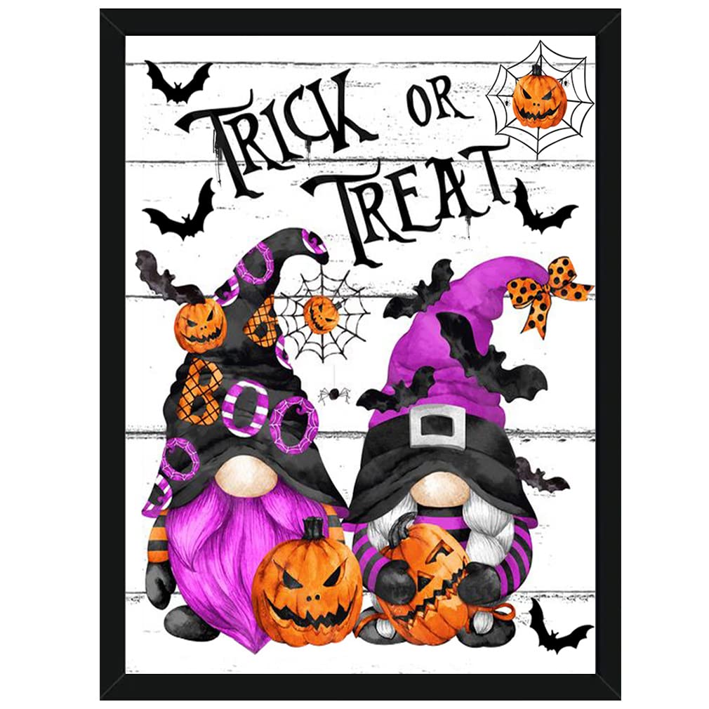 VIGEGU Halloween Gnome Diamond Painting Kits for Adults - Trick or Treat Art Adults,5D Paintings with Dots Full Drill Round Gem Art,for DIY Gift and Home Decor12 x 16inch rectangle