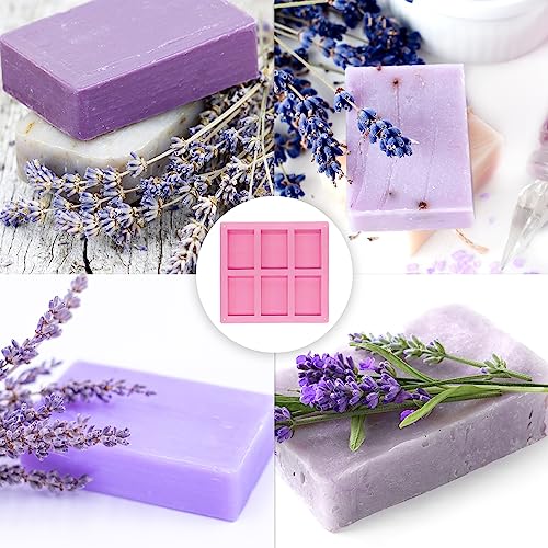 Dohia Silicone Soap Molds 6 Cavities Silicone Baking Mold DIY Handmade Soap Making D1-2306-FXSGZM (Pink)