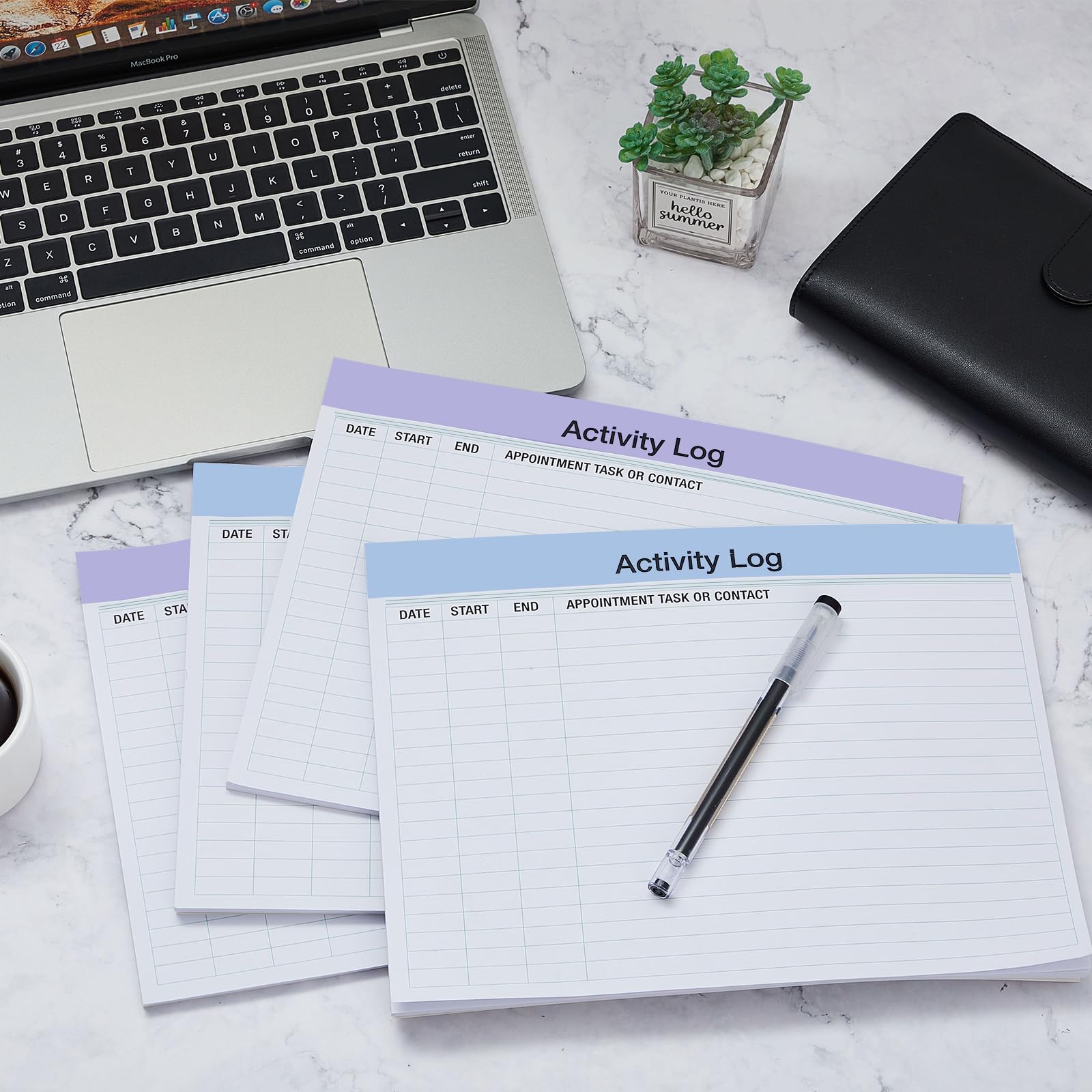 Chuangdi 4 Pads Activity Log Notepad 200 Pages Activity Log Book 8.5 x 11 Inch to Do List Notebook Weekly Task Pad for Work Women Planner Business Appointment Productivity Home Office Supplies