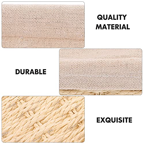 VOSAREA Small Wicker Baskets with Liners Shelf Baskets Rectangular Basket Rattan Wicker Baskets Sundries Organizer Cosmetic Makeup Holders (Beige)