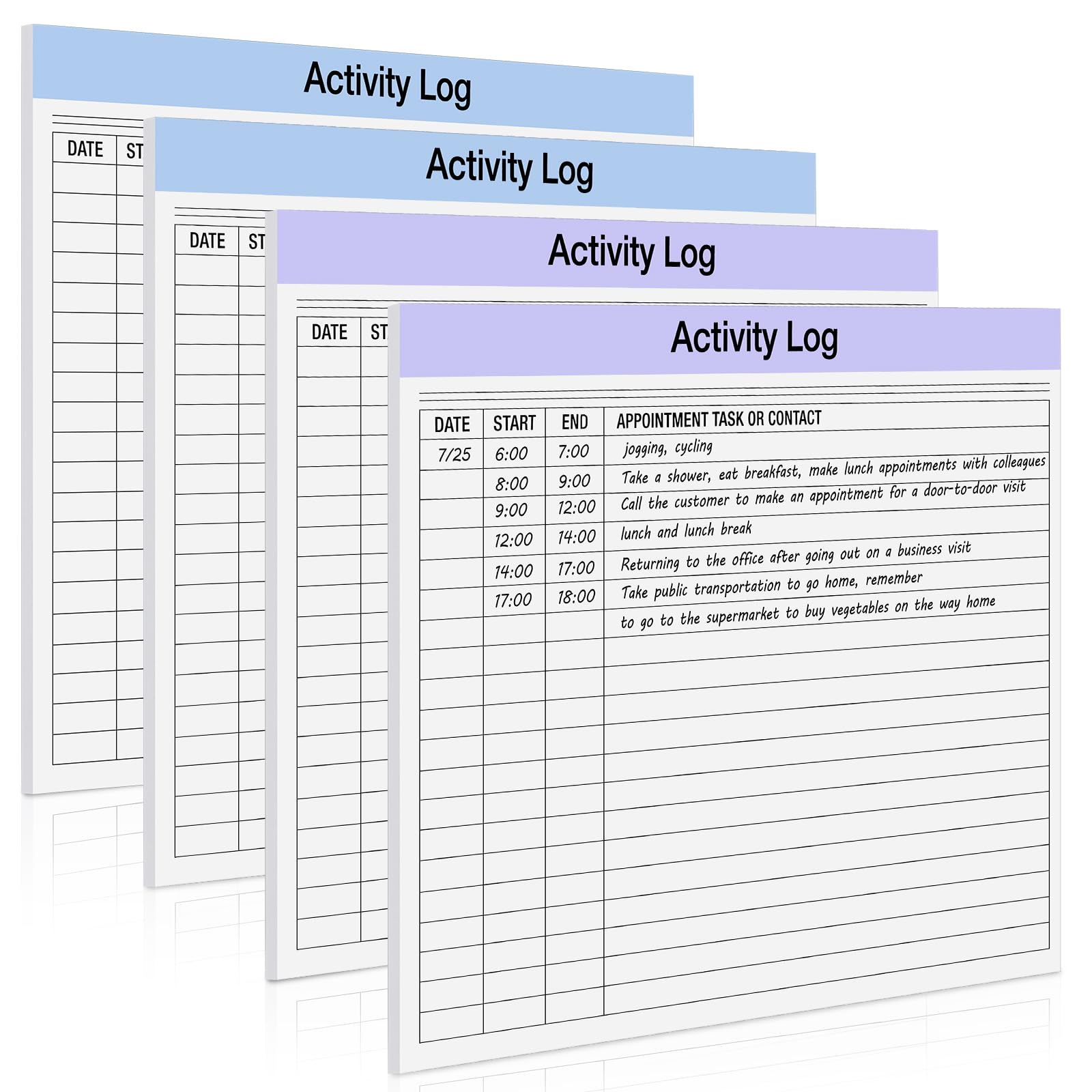 Chuangdi 4 Pads Activity Log Notepad 200 Pages Activity Log Book 8.5 x 11 Inch to Do List Notebook Weekly Task Pad for Work Women Planner Business Appointment Productivity Home Office Supplies