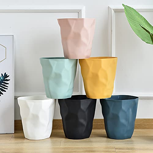 Wansan Irregular Trash Can Trash Can Plastic Trash Can Trash Can Fashion Simple Office Trash Can Without Lid, Kitchen Home Office Bedroom Office-yellow, 26x27x16cm