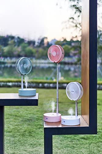 INNO Portable Fan & Essential Oil Diffuser β Foldable Standing or Desk Fan with Night Light, Air Diffuser, Humidifier β 24 Hr. Run Time White
