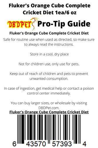 Fluker's Orange Cube Complete Cricket Diet 6oz - Includes Attached DBDPet Pro-Tip Guide